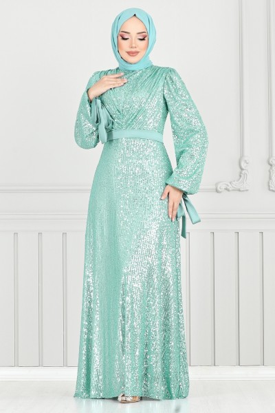 Evening Dress 5690END900-M Light Mint - Moda Selvim