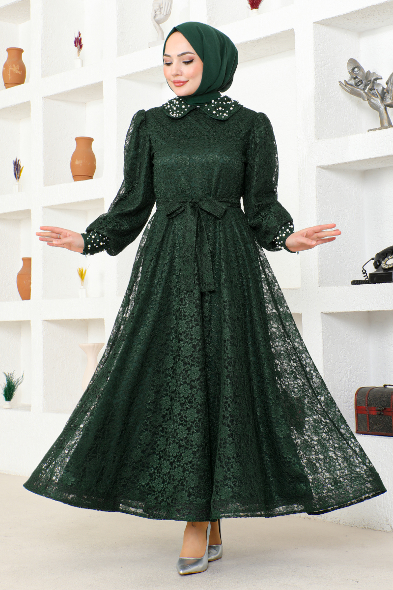 Lacy Evening dress Emerald